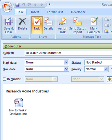 The Kalnel Files: Using OneNote for GTD Project Tracking